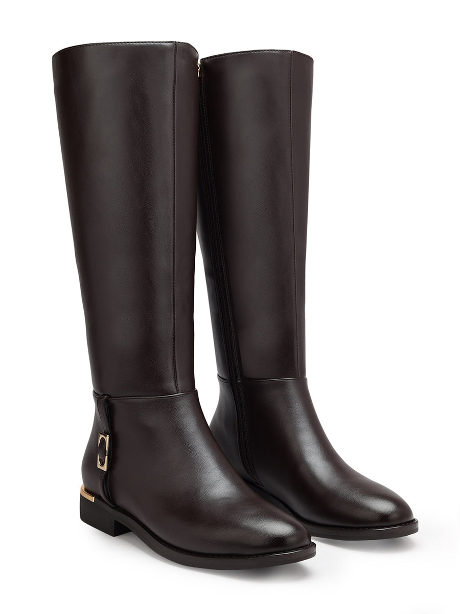 Coffee Knee High Boots – Rosso Brunello Leathers Pvt. Ltd.
