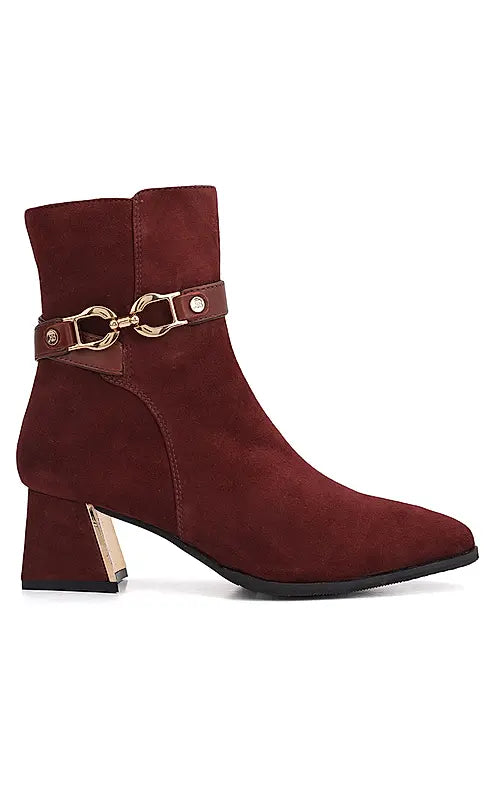 Burgundy Suede Leather Ankle Boots – Rosso Brunello Leathers Pvt. Ltd.