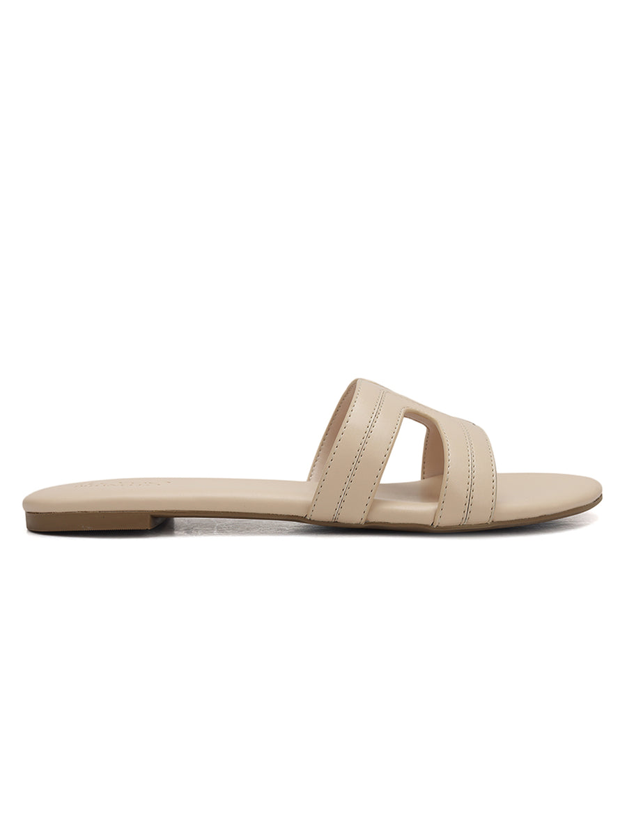 Beige Curve Sliders – Rosso Brunello Leathers Pvt. Ltd.