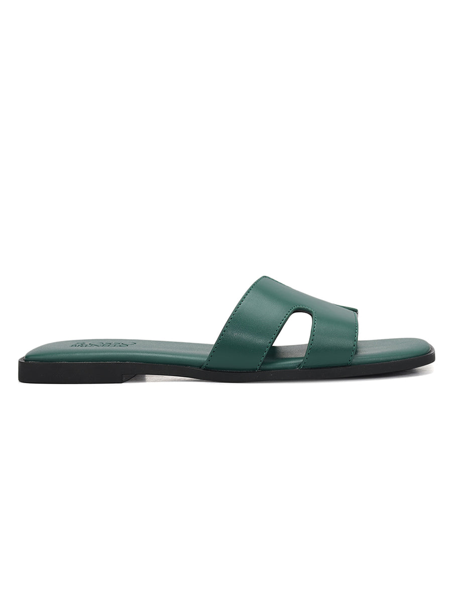Green Curve Sliders – Rosso Brunello Leathers Pvt. Ltd.