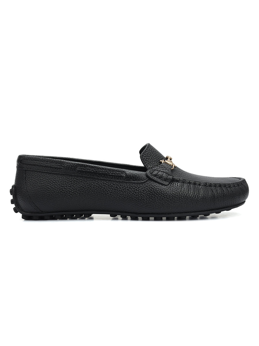 Black Moccasins With Buckle – Rosso Brunello Leathers Pvt. Ltd.