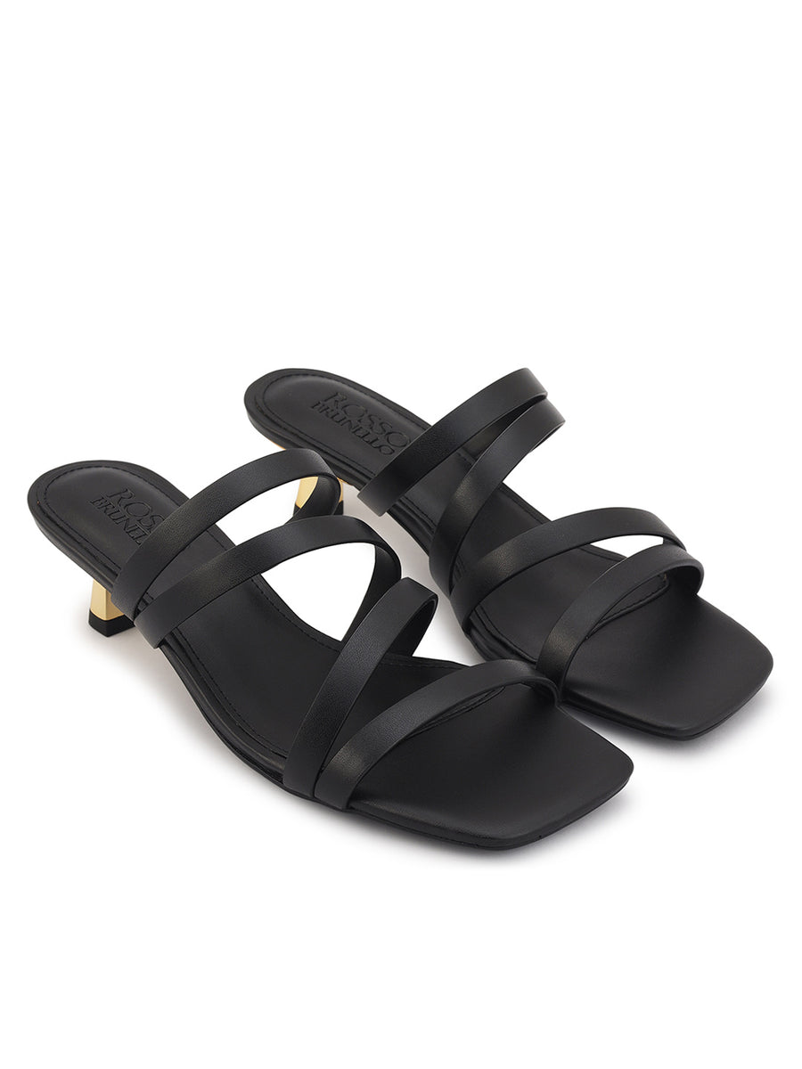Black Multi-Strap Heels – Rosso Brunello Leathers Pvt. Ltd.