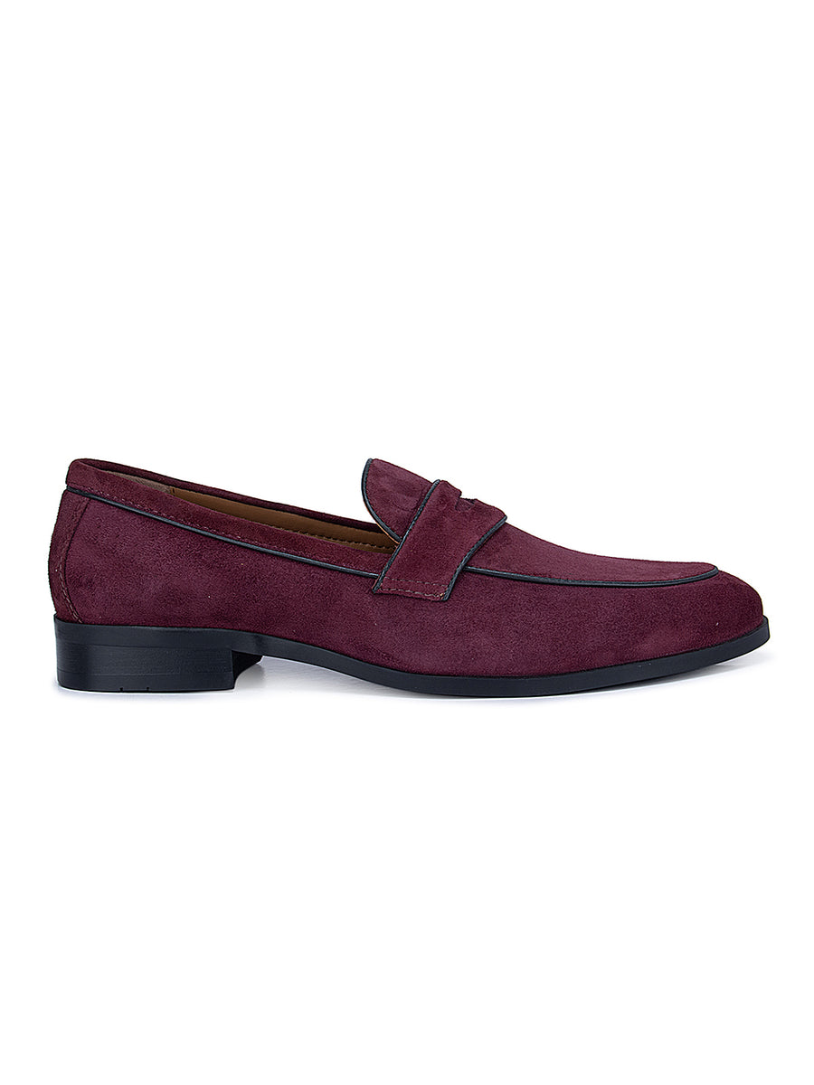 Burgundy Suede Leather Loafers – Rosso Brunello Leathers Pvt. Ltd.