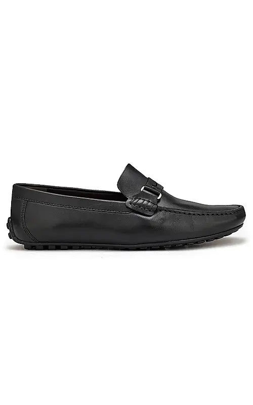 Black Leather Moccasins With Panel – Rosso Brunello Leathers Pvt. Ltd.