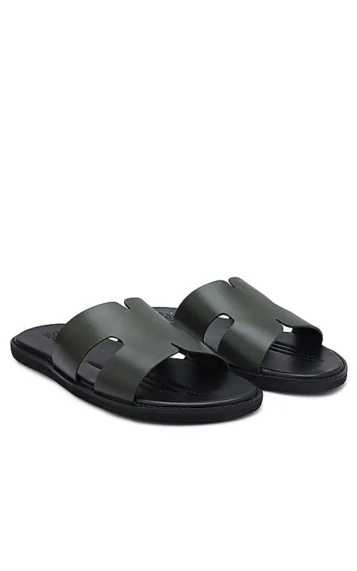 Green Leather Slippers – Rosso Brunello Leathers Pvt. Ltd.