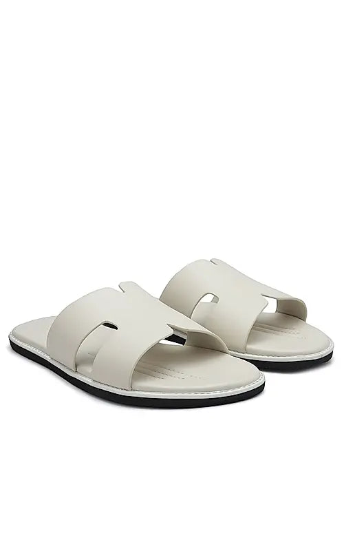 White Leather Slippers – Rosso Brunello Leathers Pvt. Ltd.
